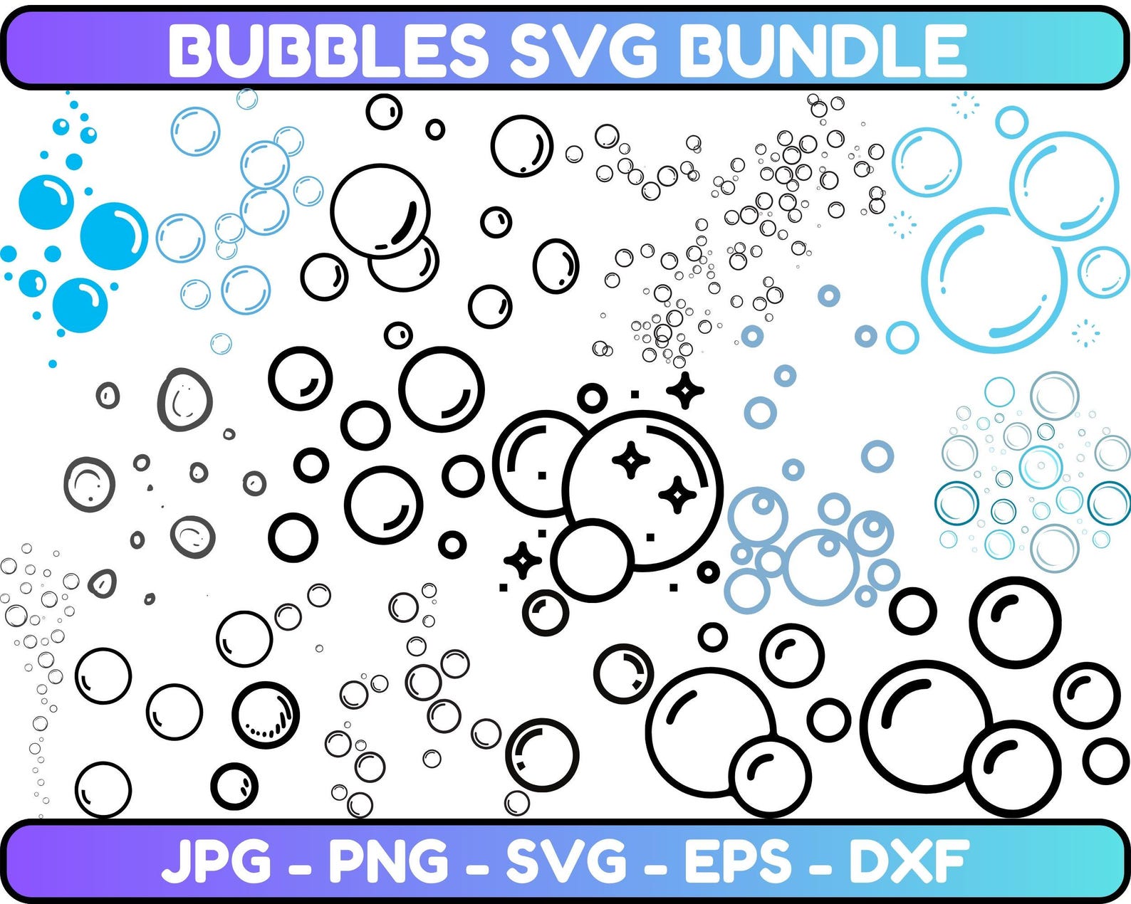 Bubbles Svg Bundle, Blowing Bubbles Svg, Speech Bubbles, Soap Bubbles ...