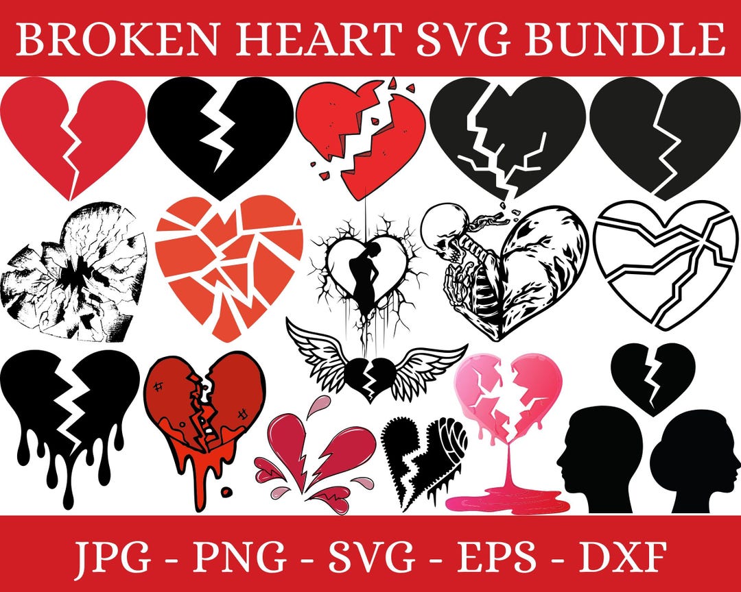 Broken Heart Svg , Broken Heart Clipart , Heart Svg, Broken Heart Svg ...