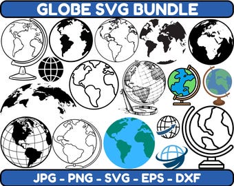 Globe SVG Bundle , Globe PNG Bundle , Globe Clipart , Globe SVG Cut ...