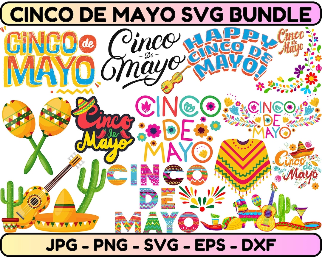 Mexico SVG, Cinco De Mayo Svg Bundle, Cinco De Mayo Clipart, Sombrero ...