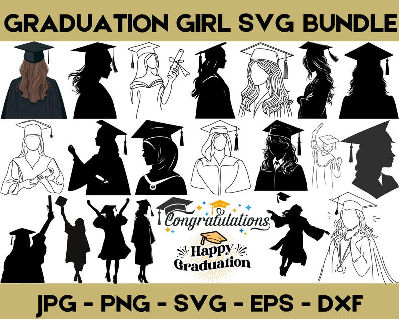 Graduate Silhouette, Graduation Cut File ,graduation Design SVG, Grad ...