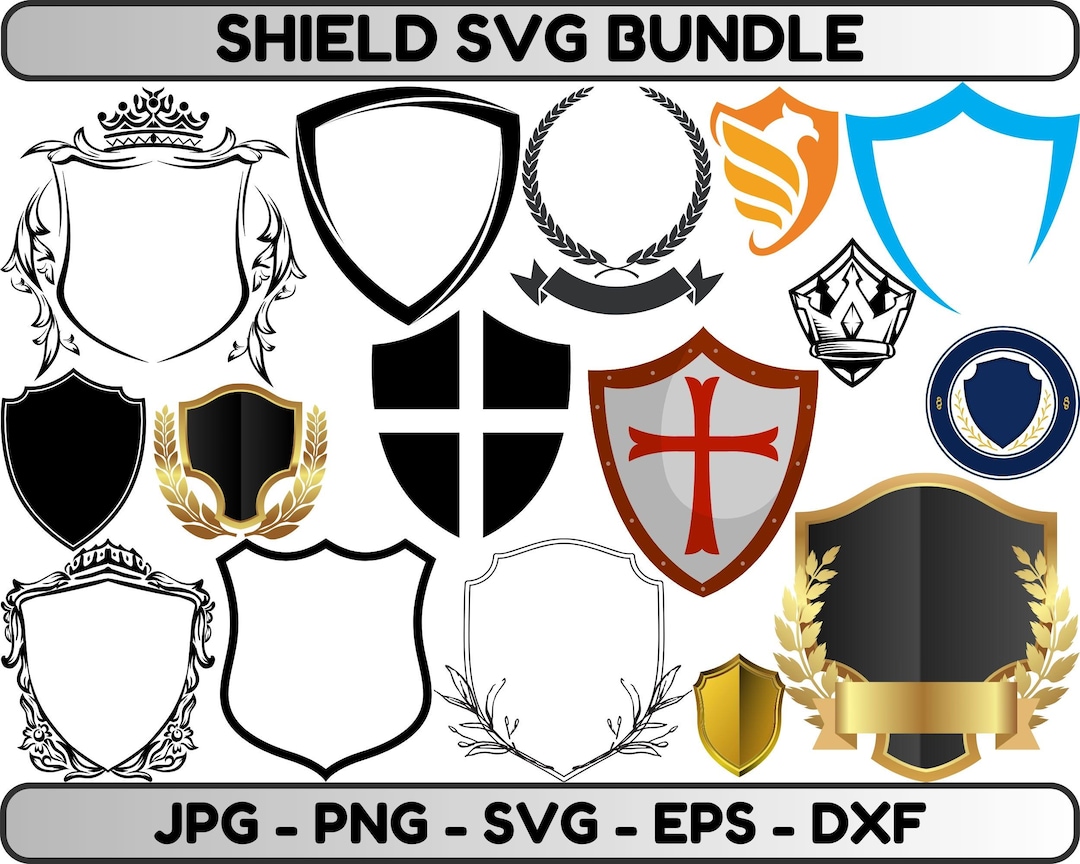 Shield SVG Bundle, Shield PNG Bundle, Shield Clipart, Shield SVG Cut ...