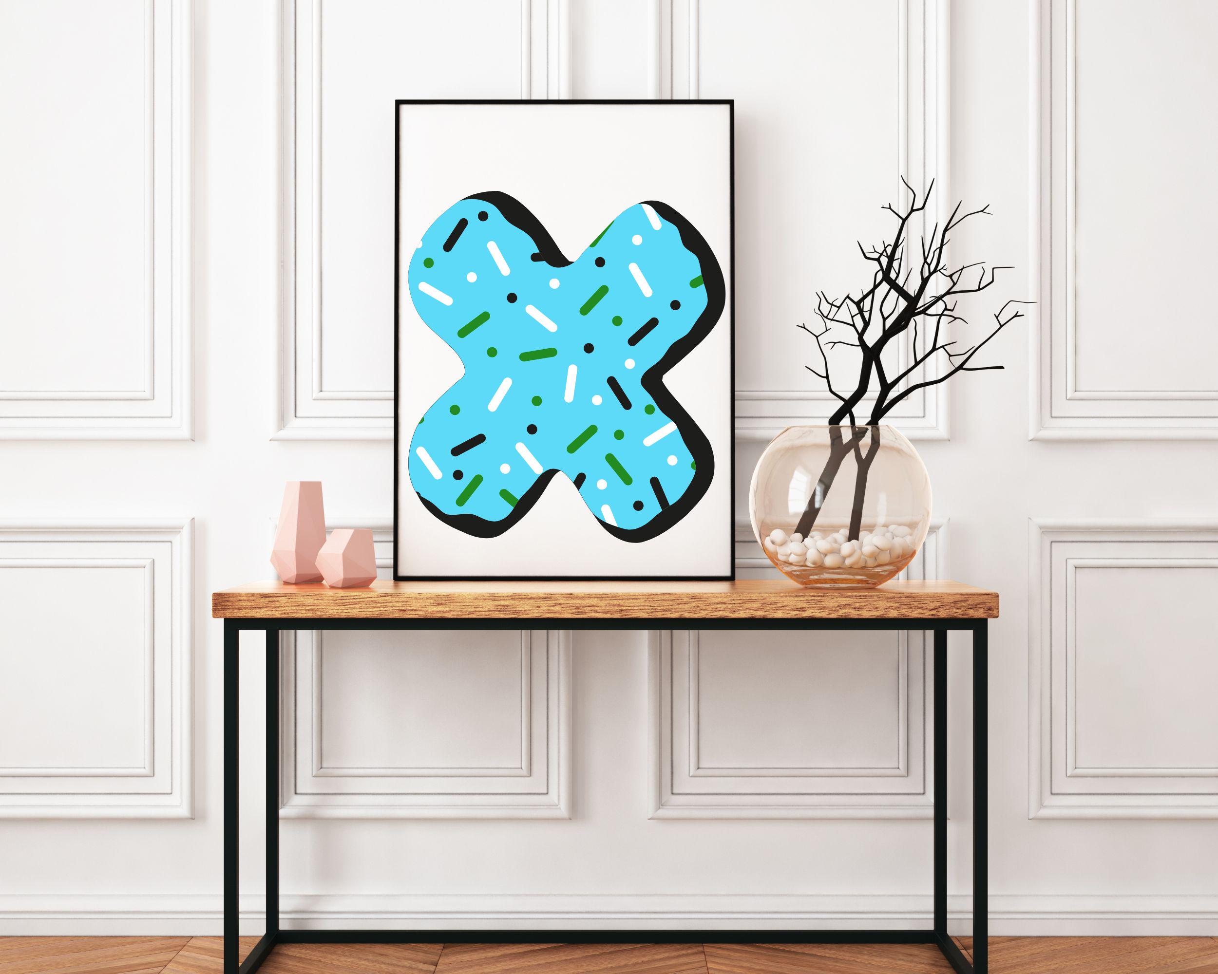 Blue Alphabet Donut Svg, Dxf, Eps, Png, Jpg, Blue Letters Donut ...