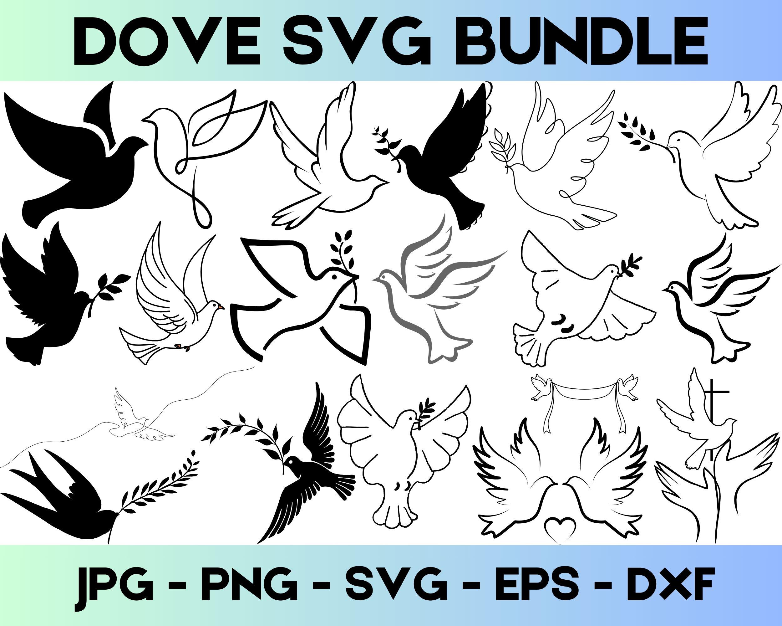 Dove SVG Bundle, Dove PNG Bundle, Dove Clipart, Pigeon SVG Cut Files ...
