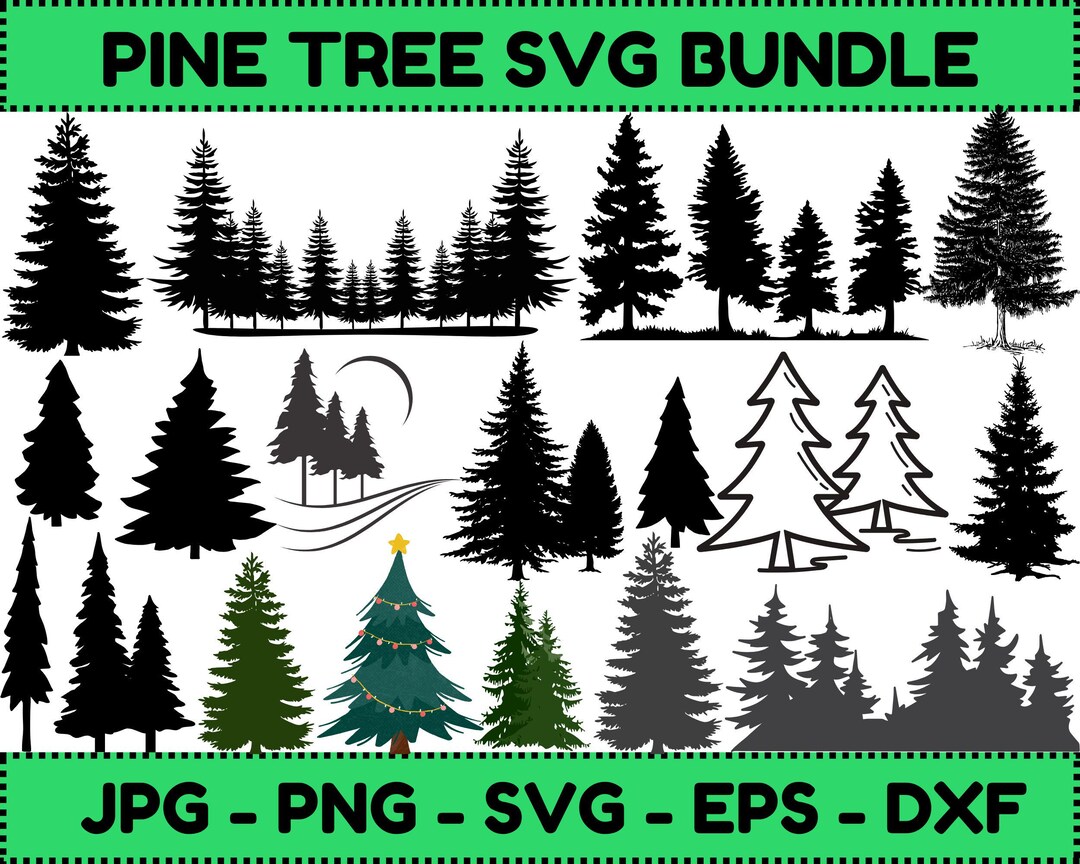 Pines SVG, Trees Silhouette Svg, Tree Svg, Pine Tree Line Art, Pine ...
