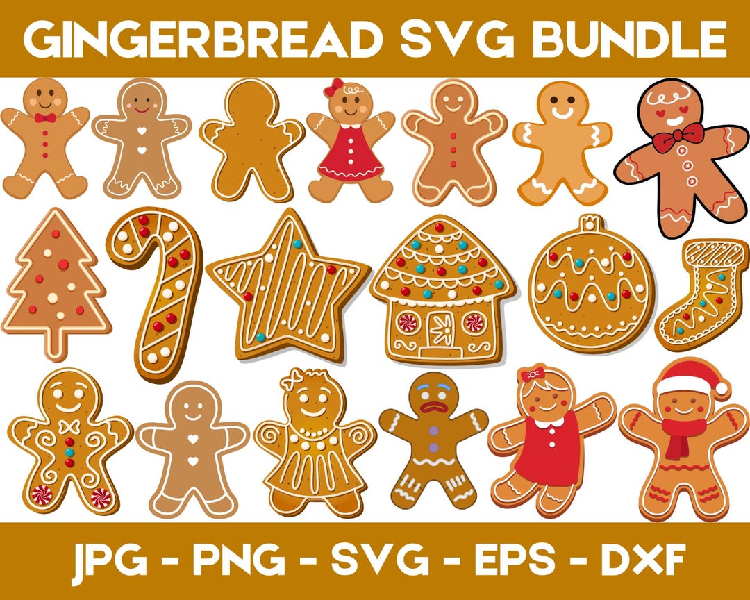 Gingerbread Svg Bundle, Gingerbread Man Svg, Gingerbread SVG, Christmas ...
