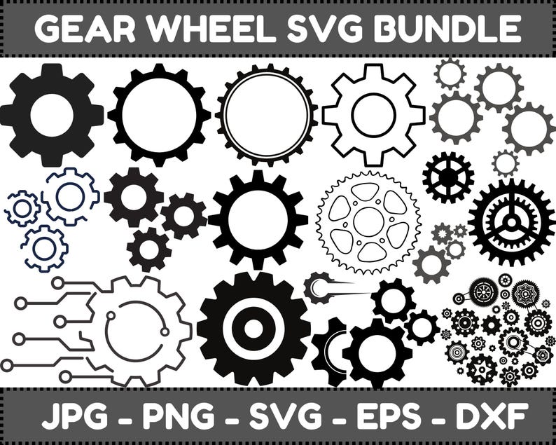 Gears SVG Bundle, Gears PNG Bundle, Gears Clipart, Gears SVG Cut Files ...