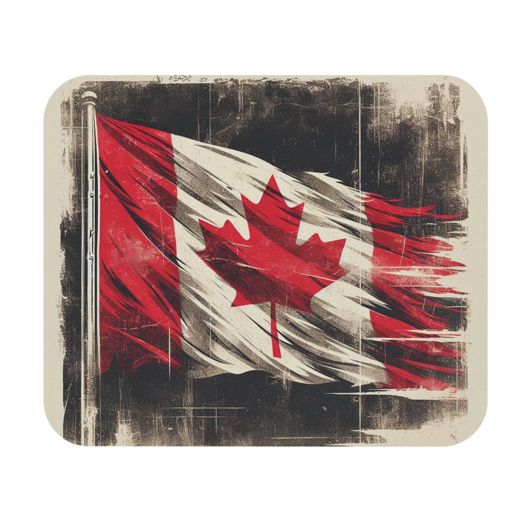 Vintage Canadian Flag Mouse Pad - Canada Day Gift, Desk Accessory ...