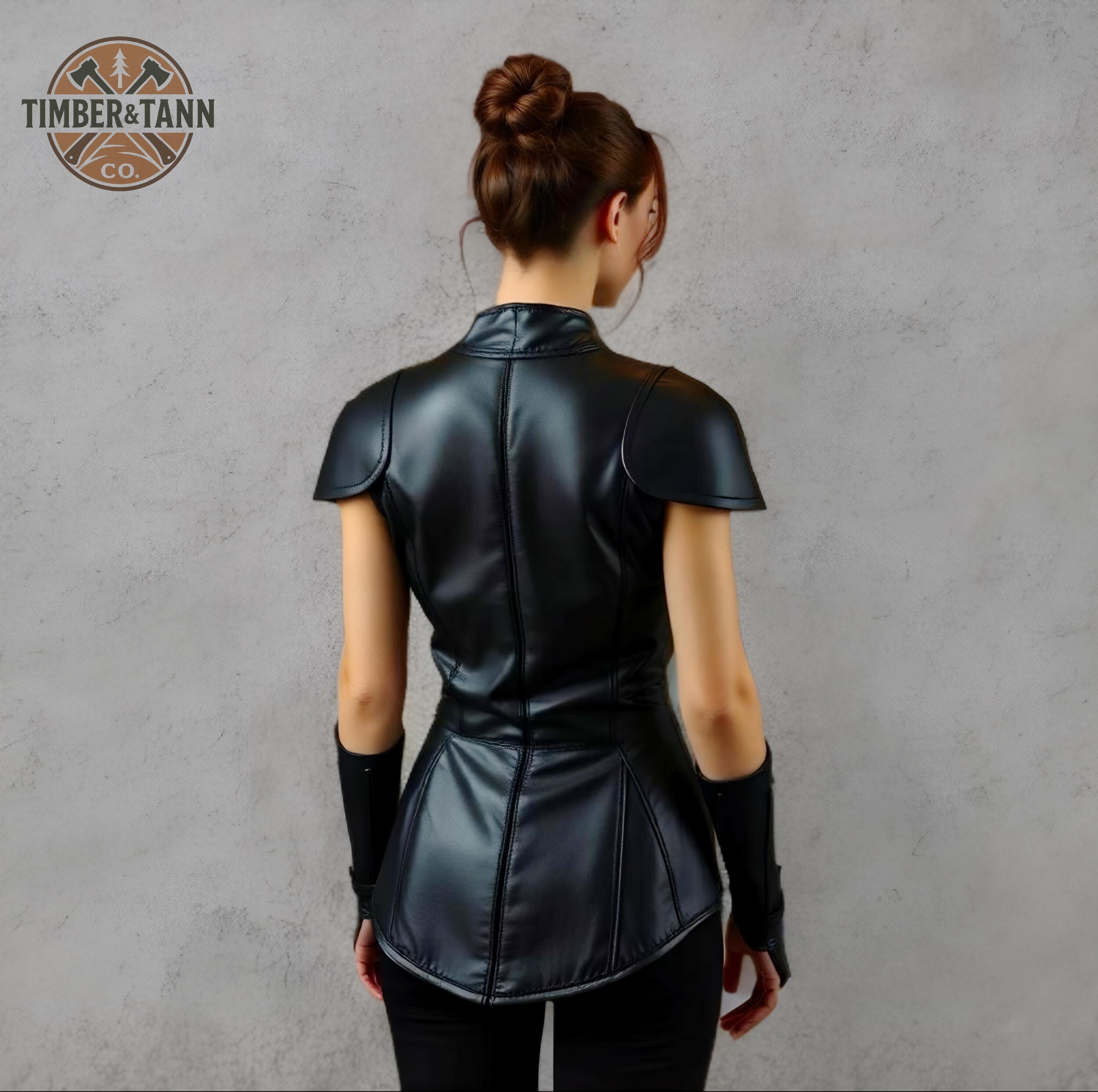 Women's Genuine Black Leather Armor Vest | Handmade Medieval Chest ...