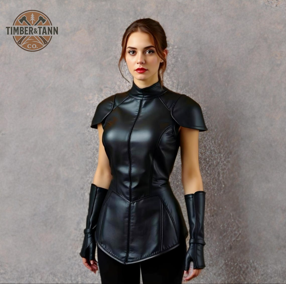 Women's Genuine Black Leather Armor Vest | Handmade Medieval Chest ...