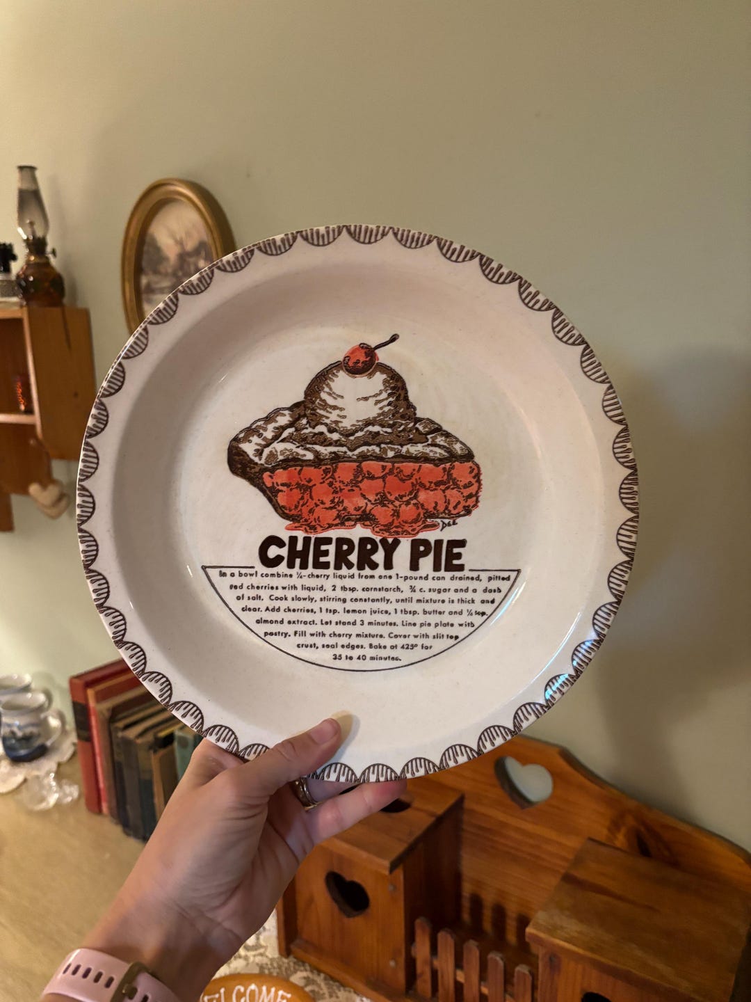 Vintage Recipe Pie Plates – Apple Pie / Strawberry Pie/ Cherry Pie ...