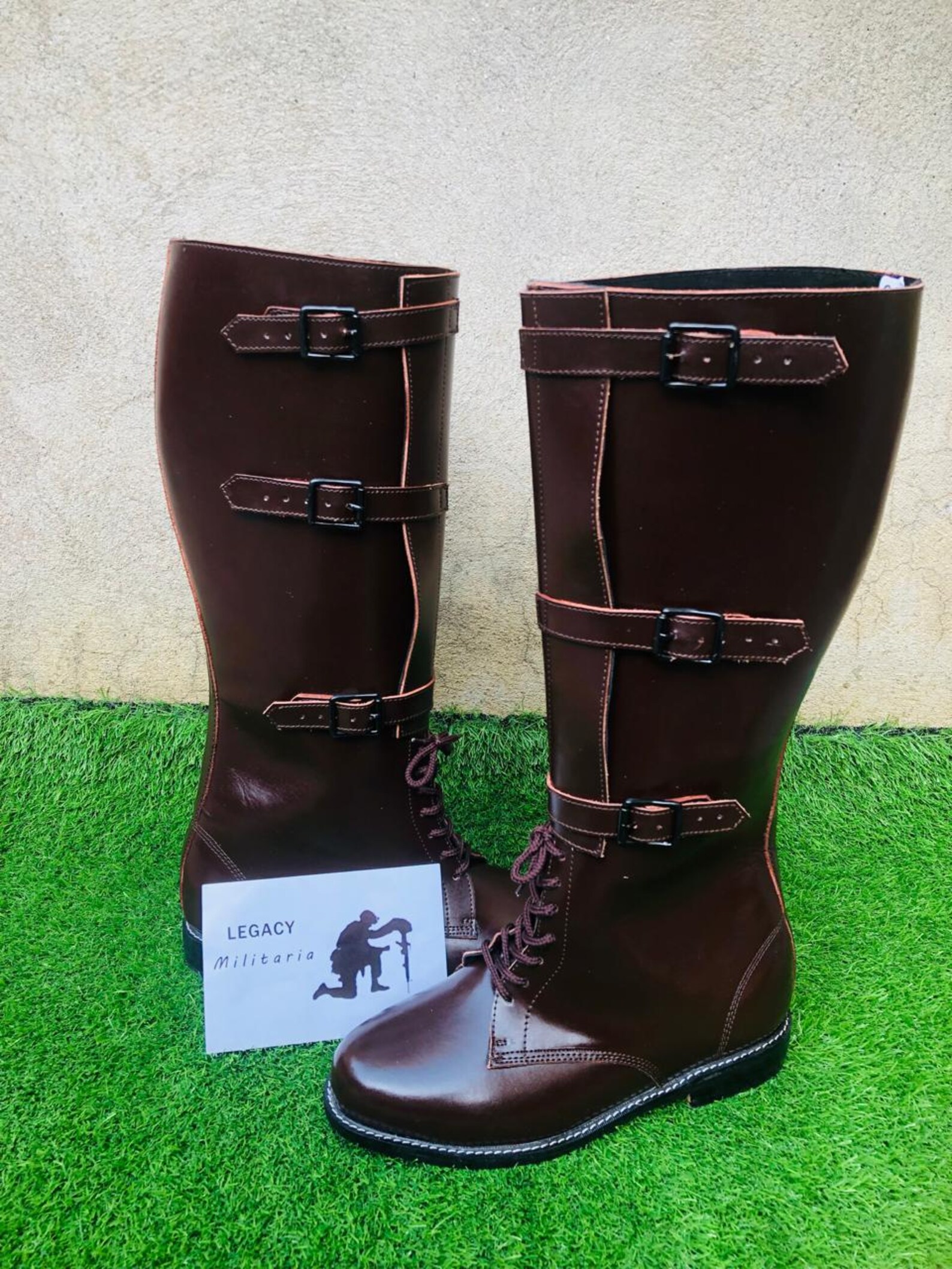 US M40 Cavalry Leather Boots: 3 Buckle Dark Brown Riding Boots - Etsy