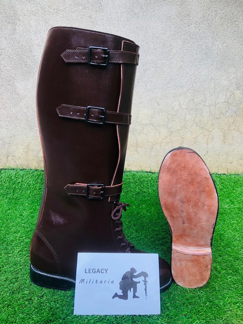 US M40 Cavalry Leather Boots: 3 Buckle Dark Brown Riding Boots - Etsy
