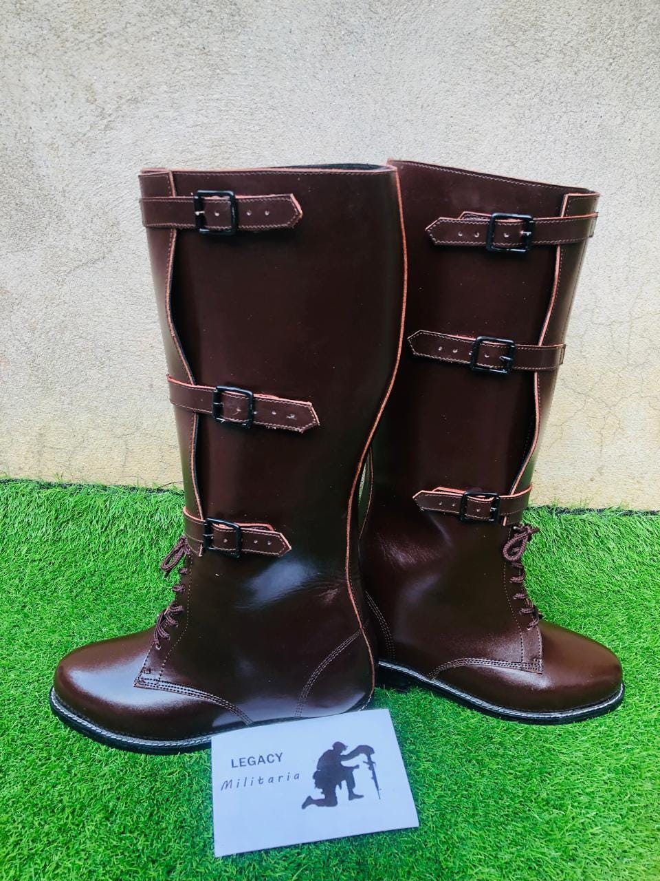 US M40 Cavalry Leather Boots: 3 Buckle Dark Brown Riding Boots - Etsy