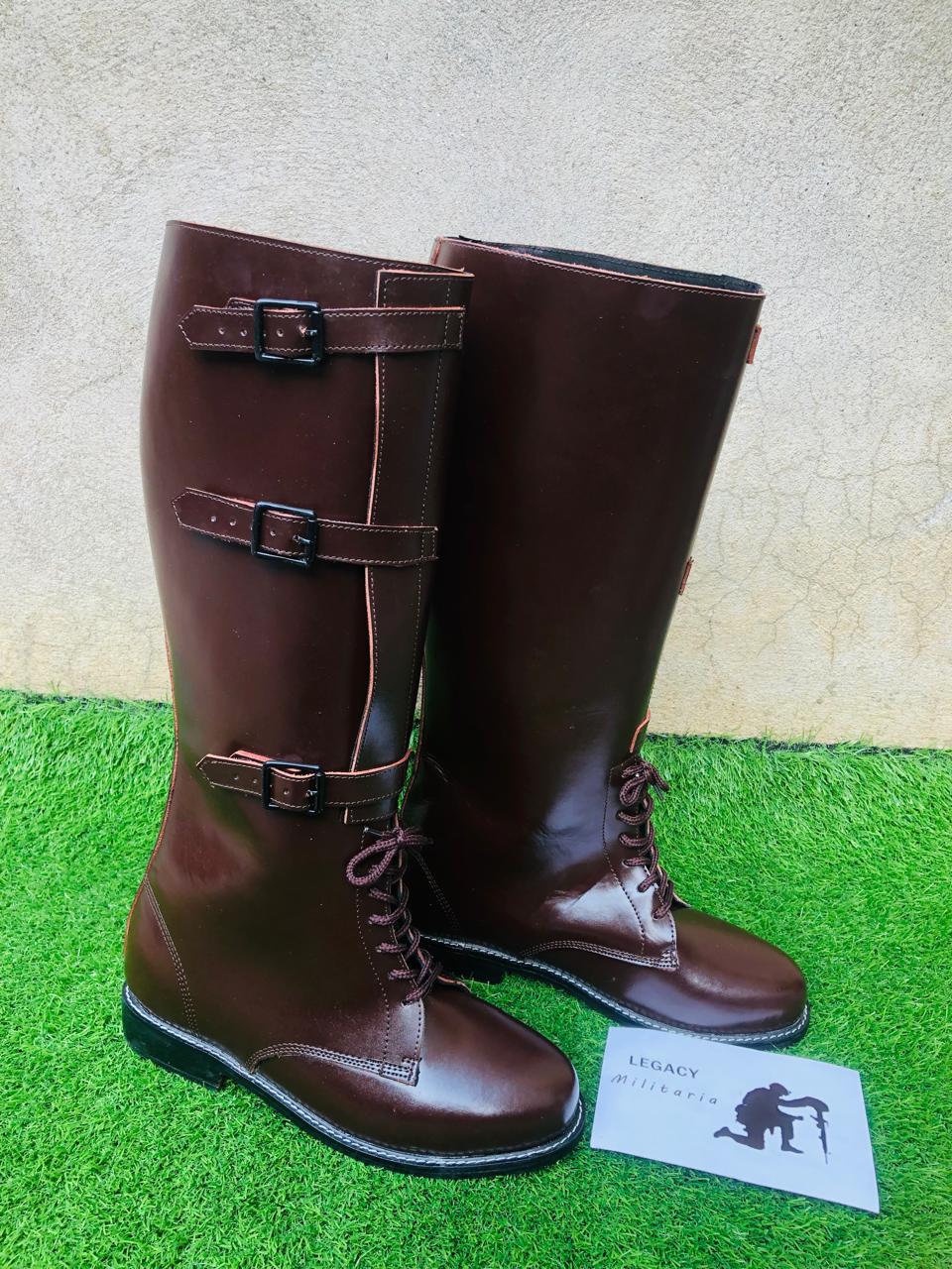 US M40 Cavalry Leather Boots: 3 Buckle Dark Brown Riding Boots - Etsy