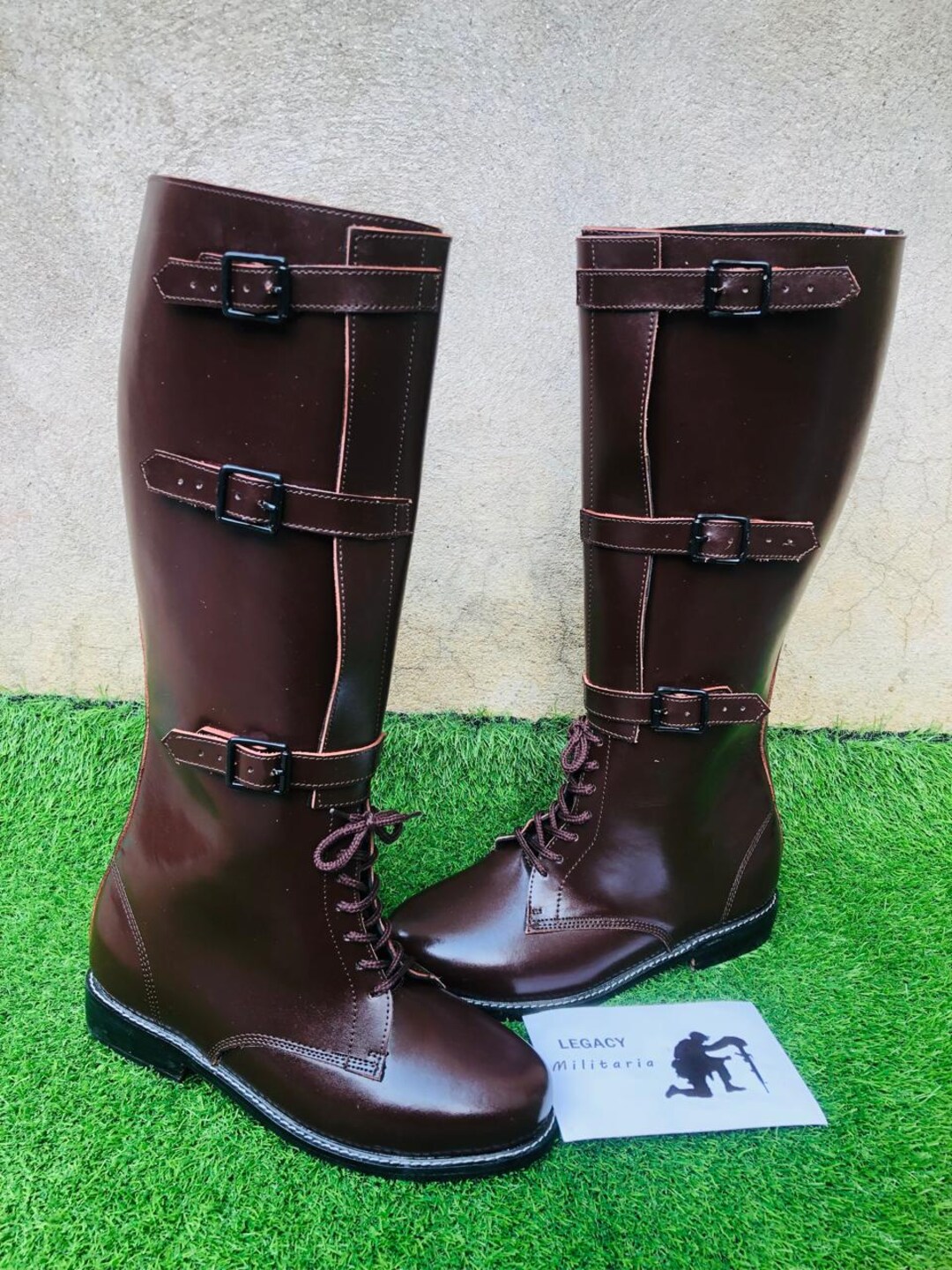 US M40 Cavalry Leather Boots: 3 Buckle Dark Brown Riding Boots - Etsy