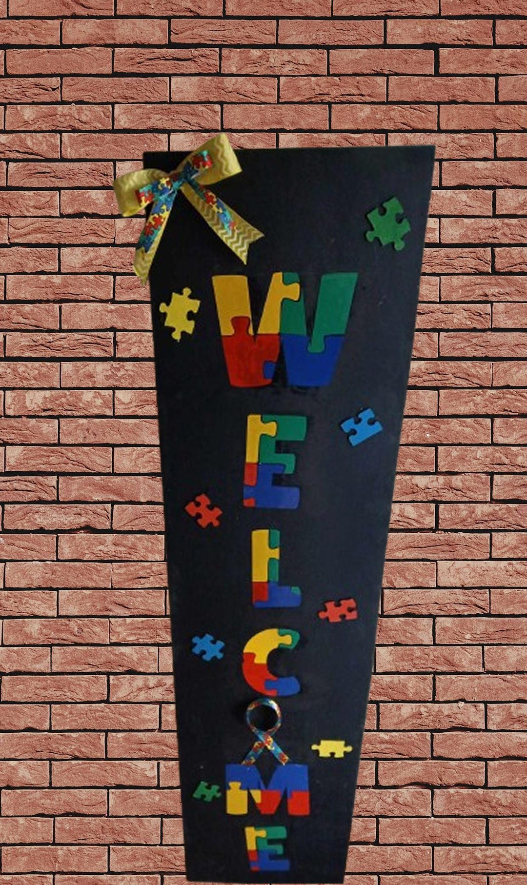 Autism Door Hanger, Autism Wreath, Porch Welcome Sign - Etsy