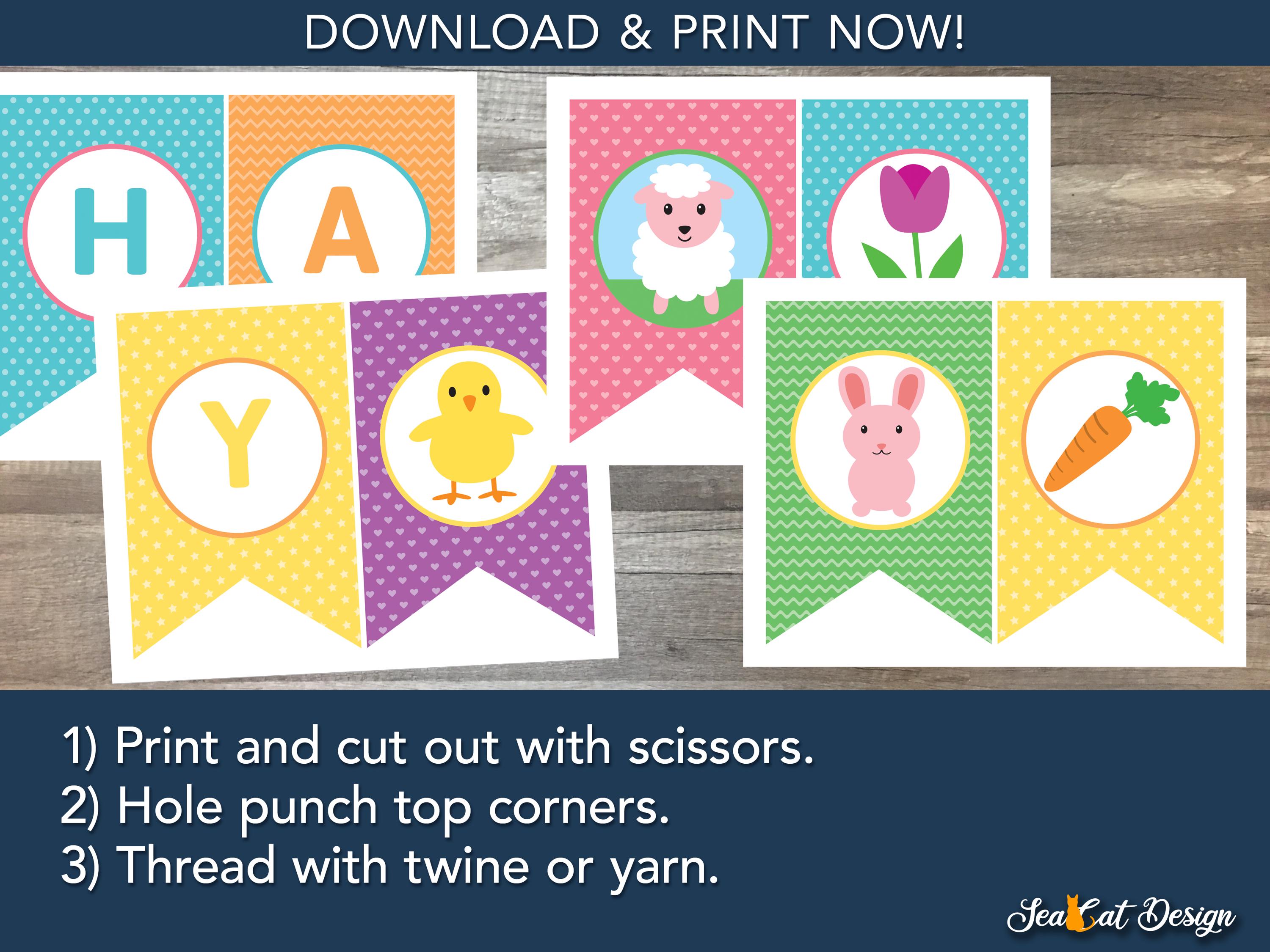 Easter Banner Printable - Etsy