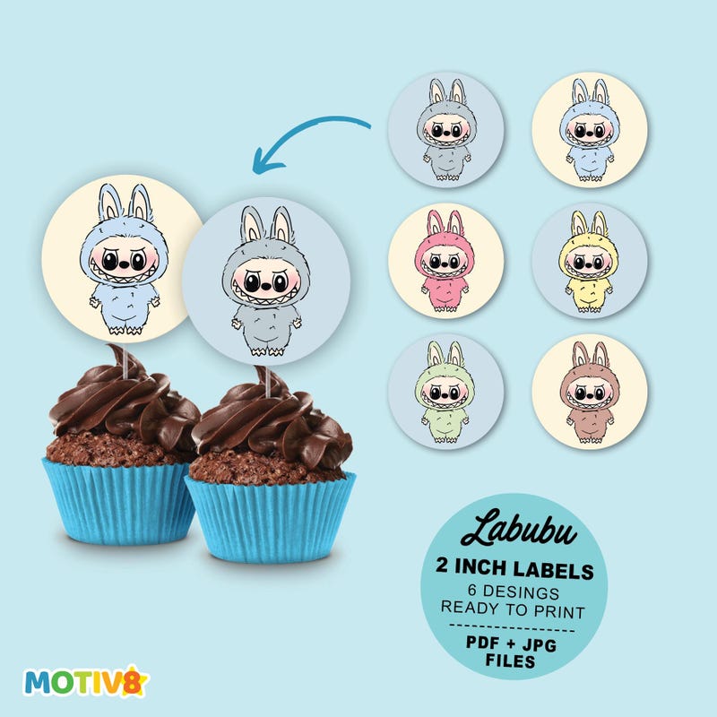 Labubu Cupcake Topper - Etsy