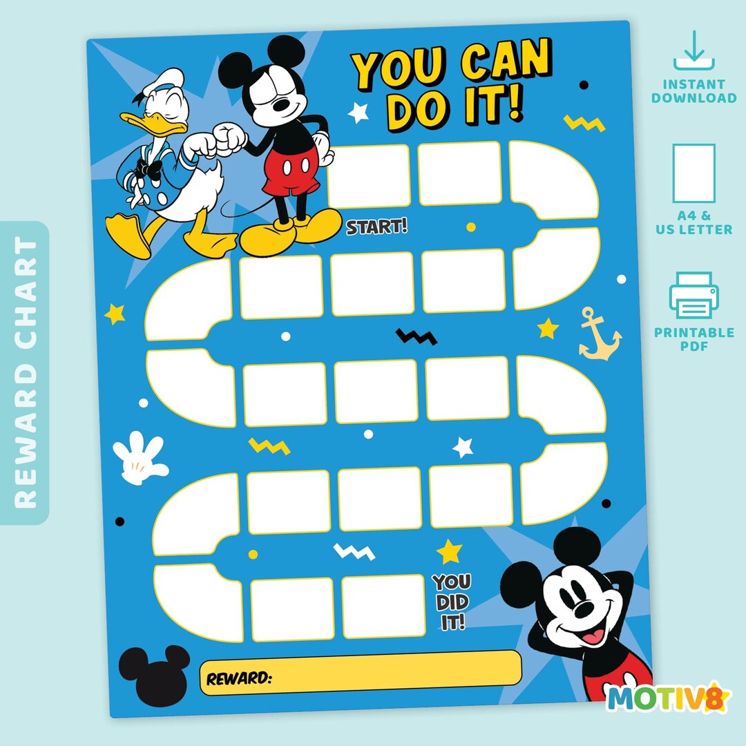 Mickey Reward Chart for Kids | Printable Mickey & Friends Sticker Chart ...