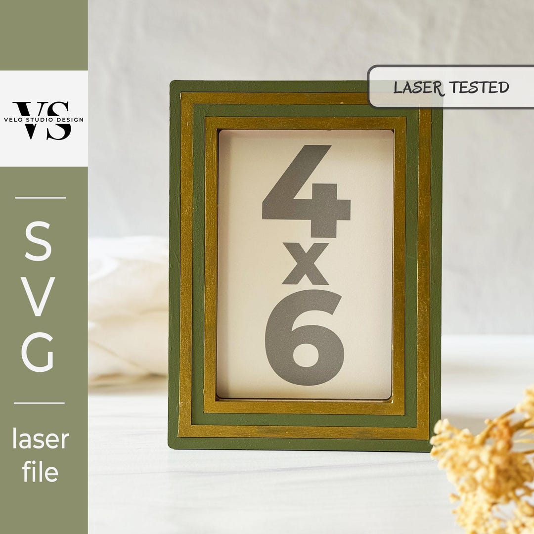 Art Deco 4x6 Frame SVG | Geometric Lines Frame Laser Cut File - Etsy