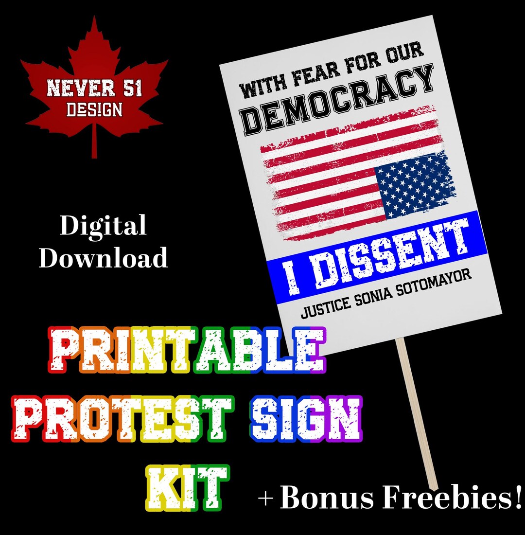 Printable I Dissent Protest Sign - Etsy