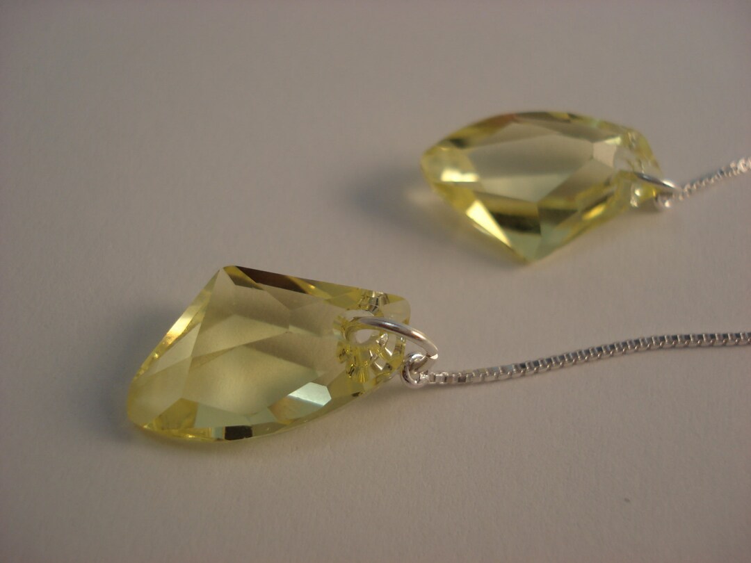 Light Yellow Swarovski Crystals on Sterling Threader Earrings or ...