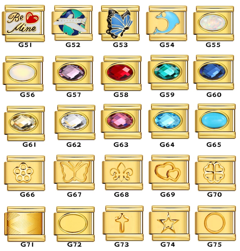 Custom Italian Charm Links | Choose Your Gold or Silver 9mm Charms ...