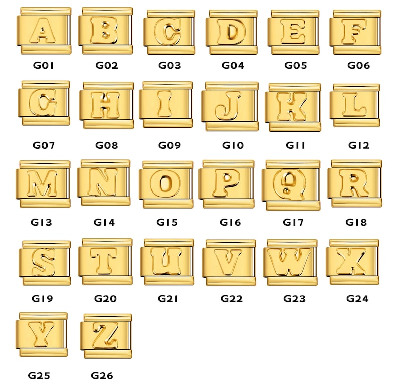 Custom Italian Charm Links | Choose Your Gold or Silver 9mm Charms ...