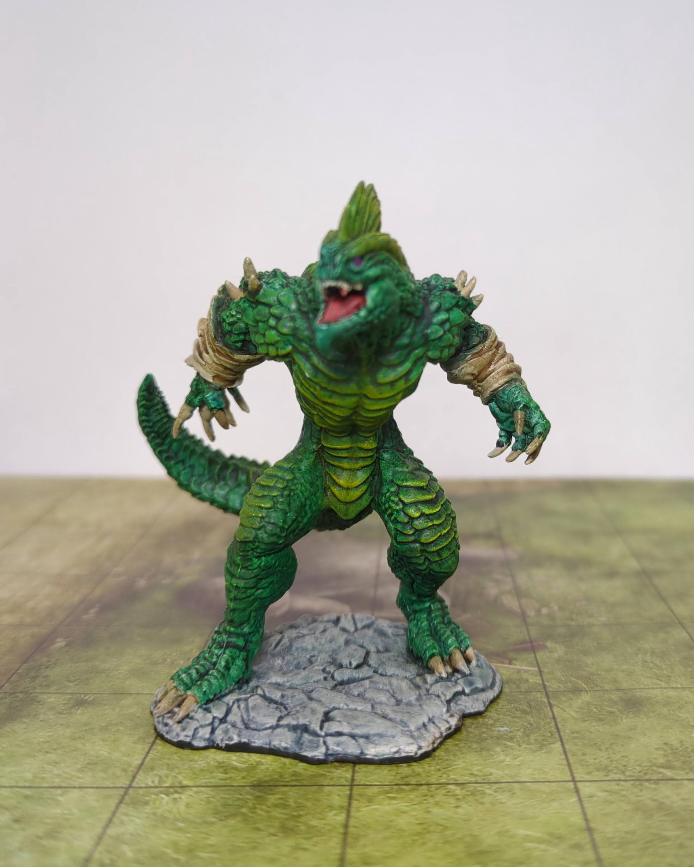 Painted Lizardfolk Render Miniature – D&D / Pathfinder / Fantasy Ttrpgs ...