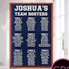 Team Roster Seating Chart for Sports Teams - Football - Baseball ...