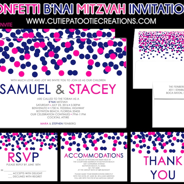 B'nai Mitzvah Invitations - Etsy