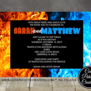 Fire and Ice Mitzvah Invitations - Etsy