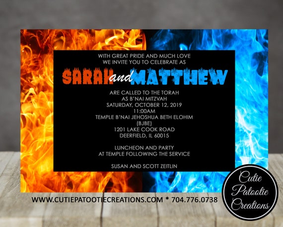Fire and Ice Mitzvah Invitations by Cutie Patootie Creations | Catch My ...
