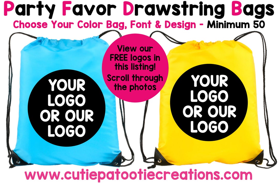 Personalized Party Favor Drawstring Backpacks, Custom Logo, Weddings - Etsy