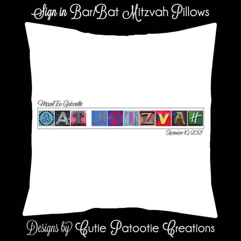 Bat Mitzvah Sign in Pillow Bat Mitzvah Sign in Board Bat - Etsy