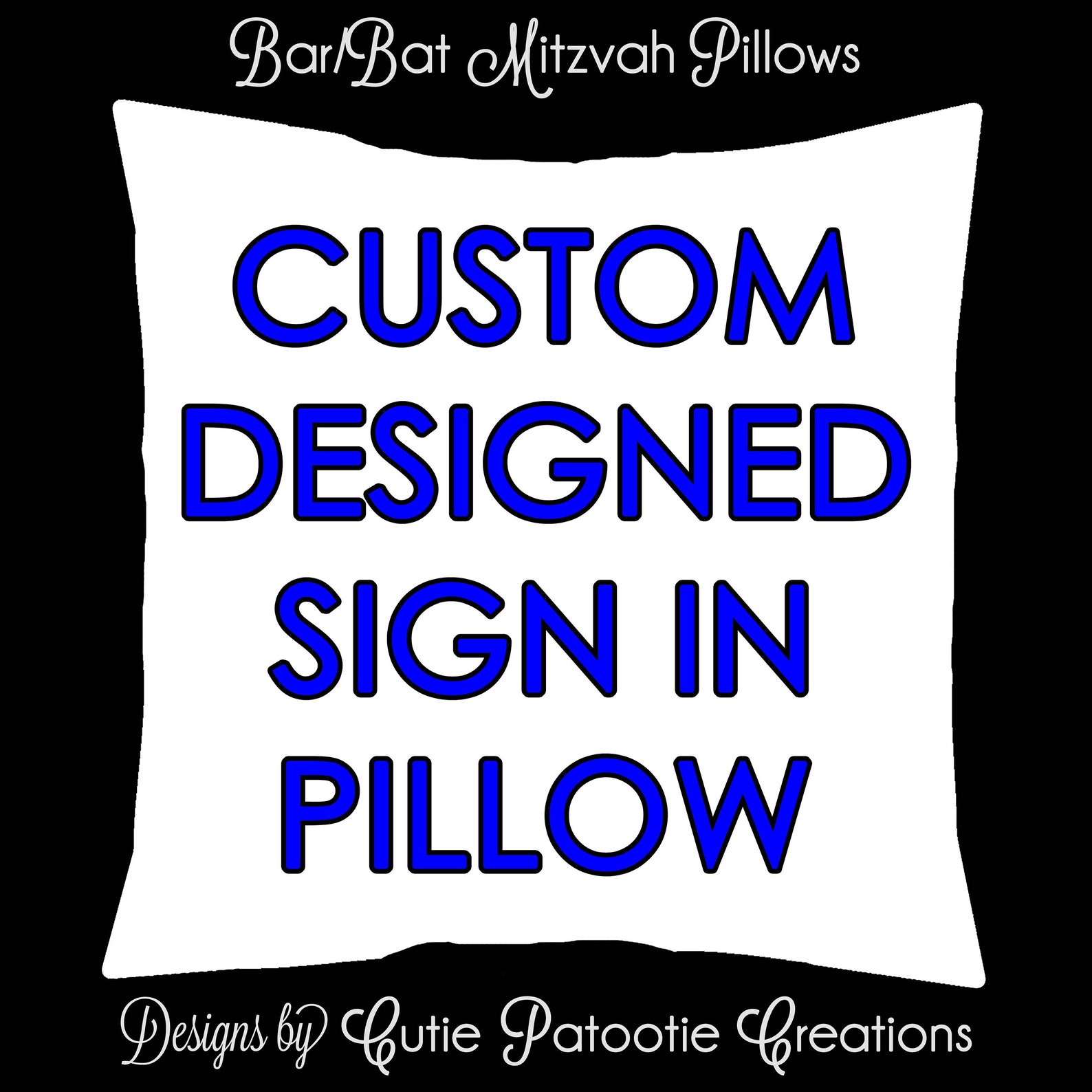 Personalized Bar or Bat Mitzvah Sign in Pillow With Your Logo | Size 26 ...