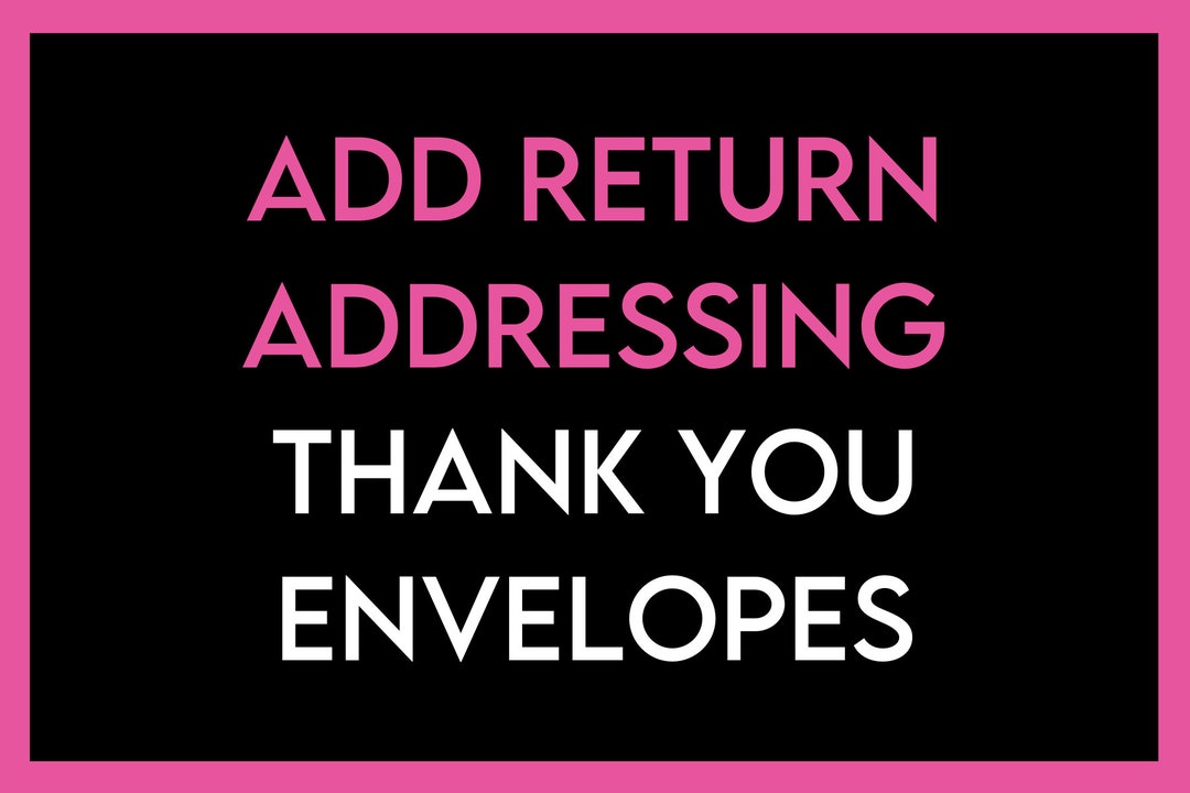ADD Return Address - Thank You Card Envelopes - Etsy