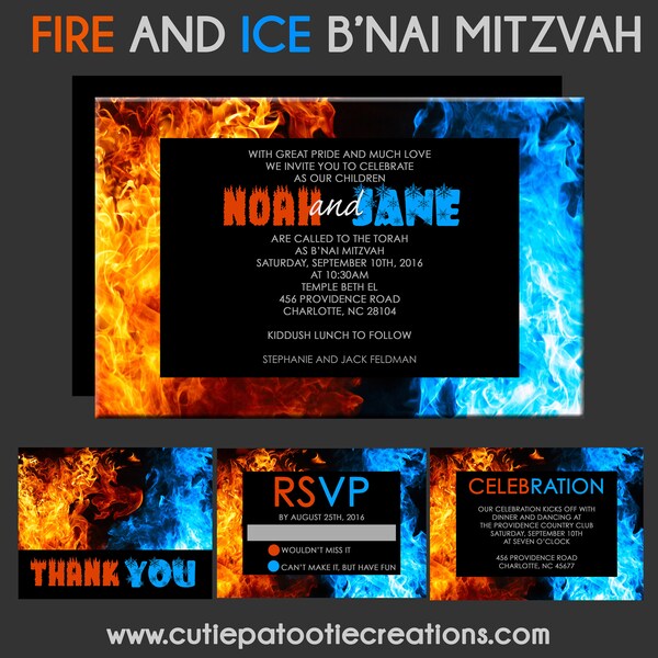 Fire and Ice Invitations - Etsy