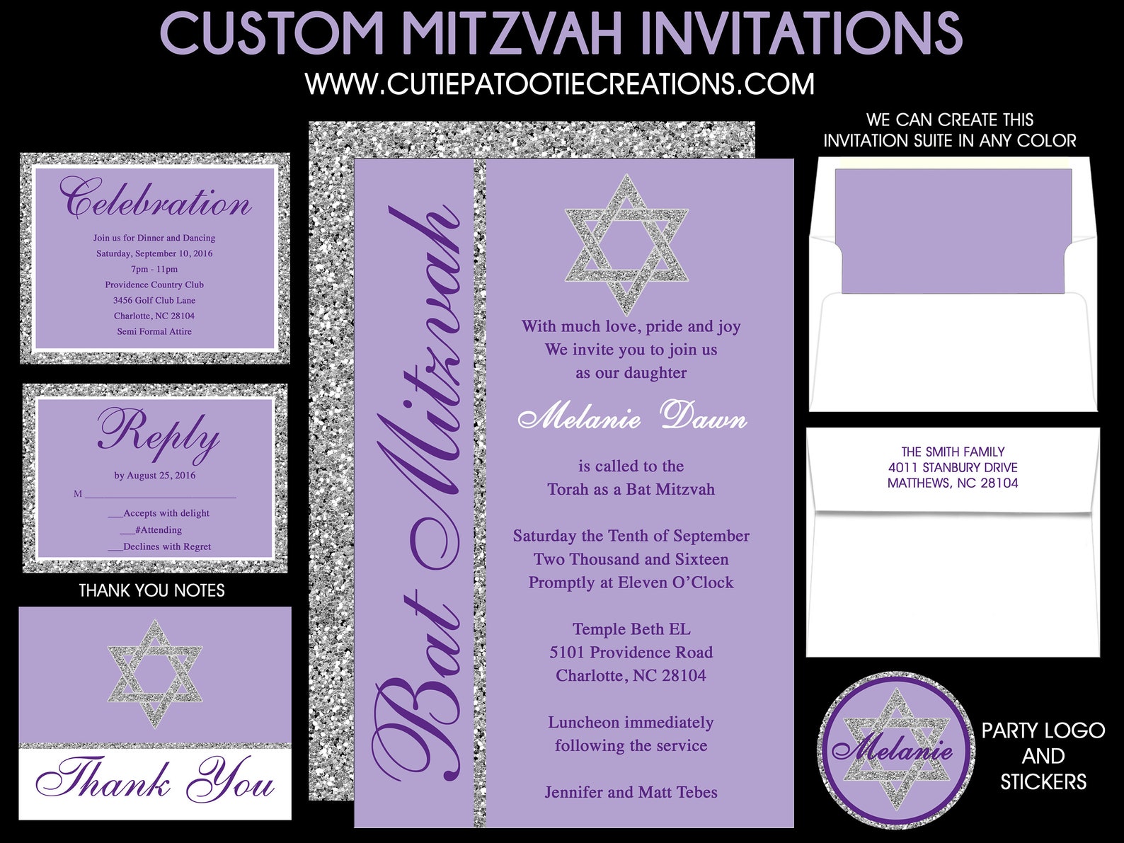 Bat Mitzvah Invitations | Etsy