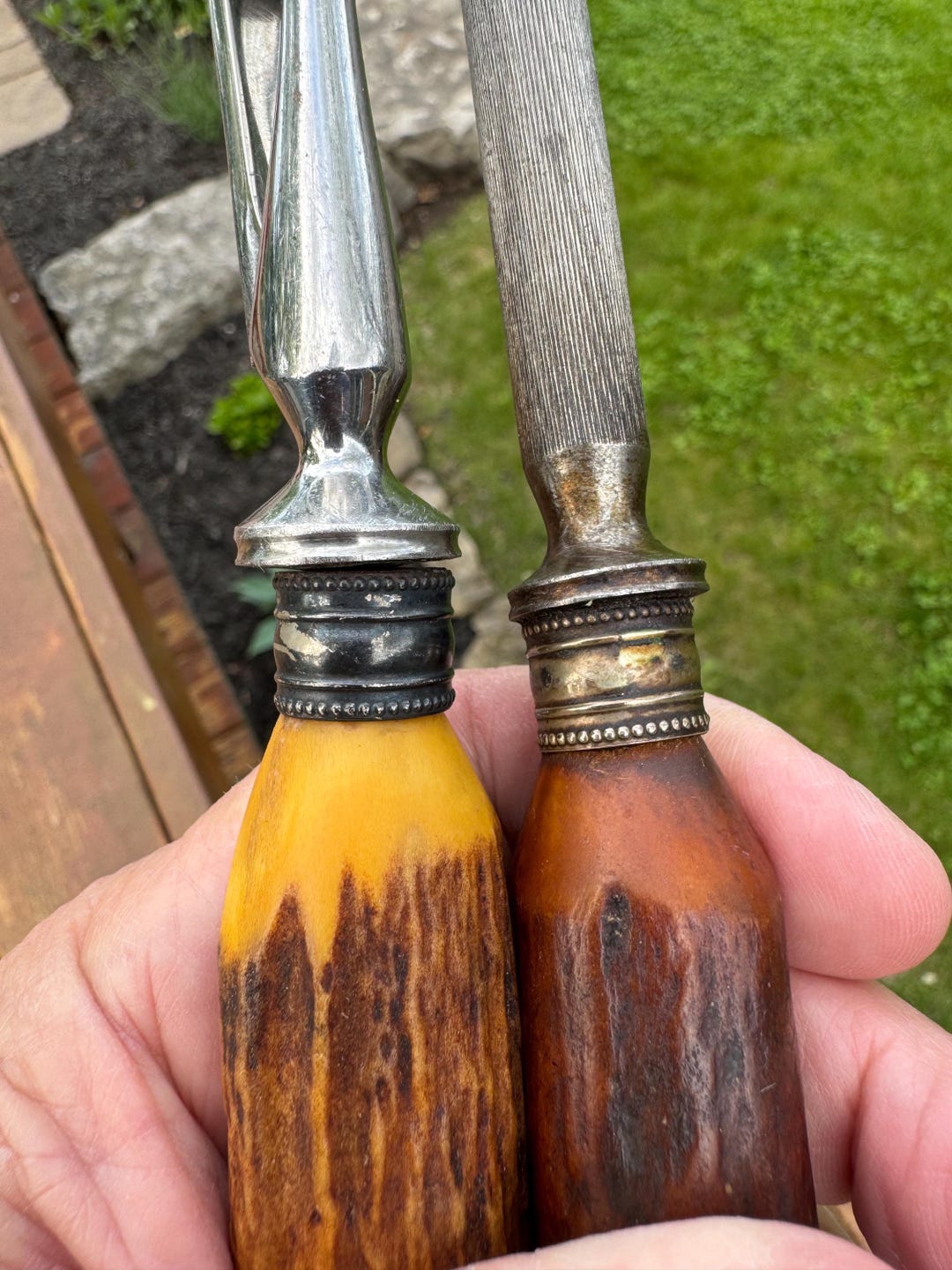 Vintage Gregory Bros. of Sheffield Stag Horn Carving Fork and ...