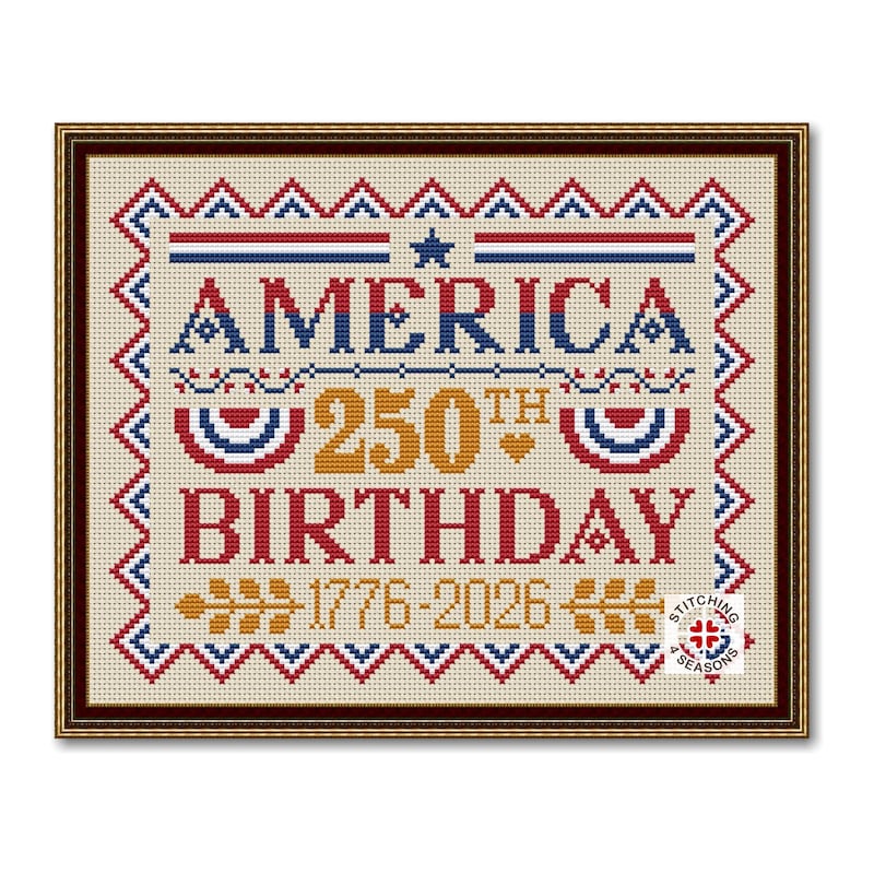 Cross Stitch America 250 Anniversary - Etsy
