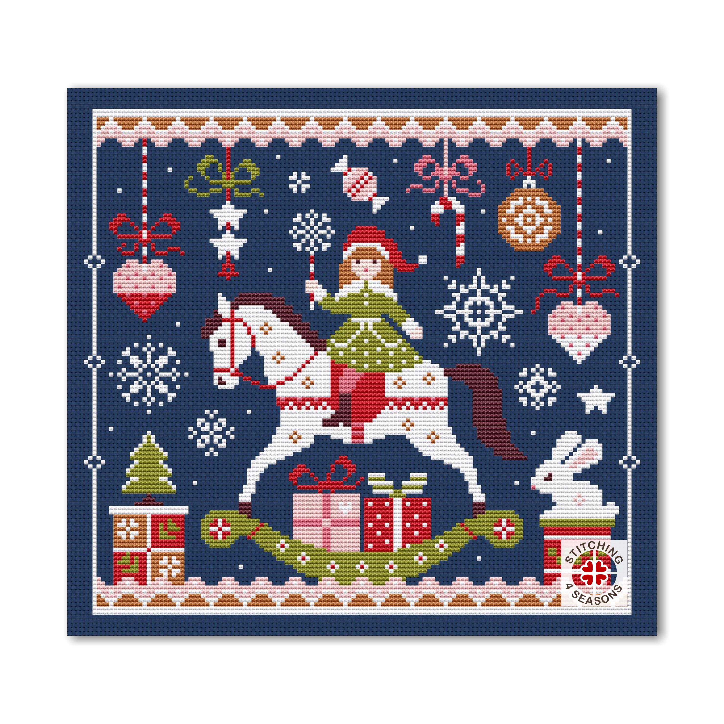 Christmas Rocking Horse Cross Stitch Pattern: Winter Sampler (PDF ...
