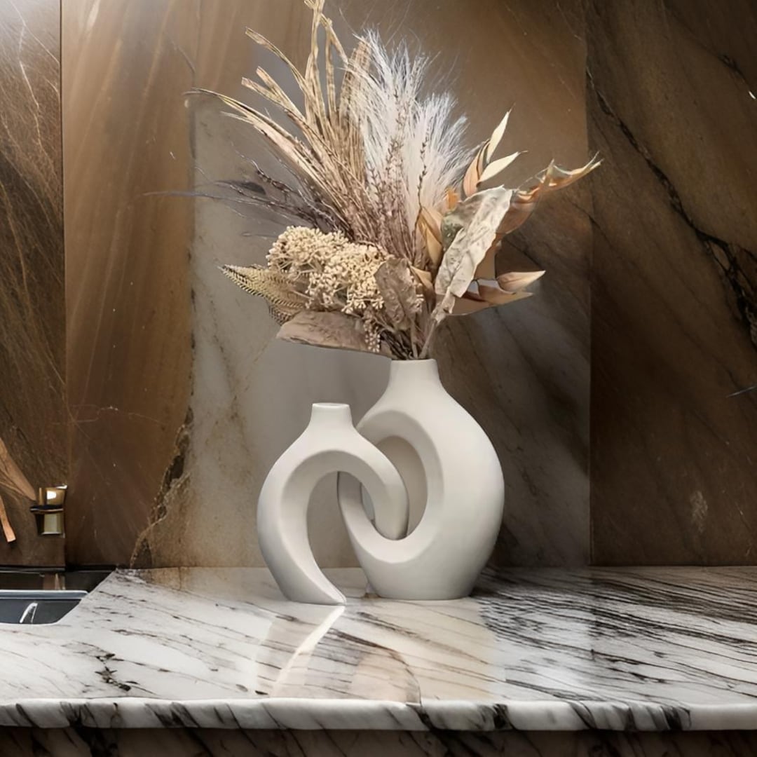 Handmade Modern Nordic Hollow Ceramic Vase, Set of 2 for Modern Home ...