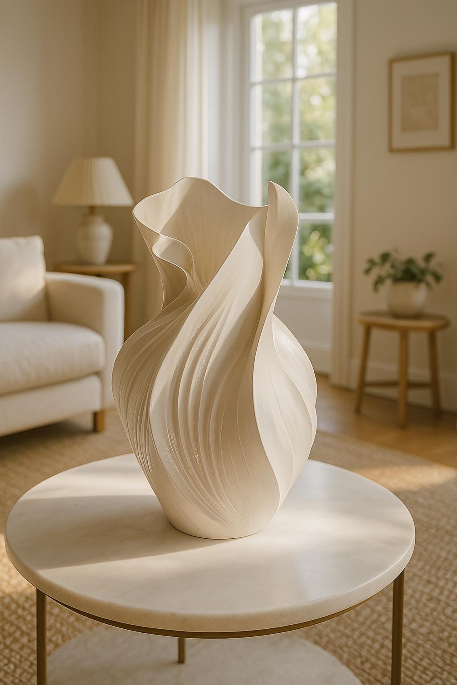 Handmade Nordic Abstract Ceramic Vase, Real Dried Flower, Living Room ...