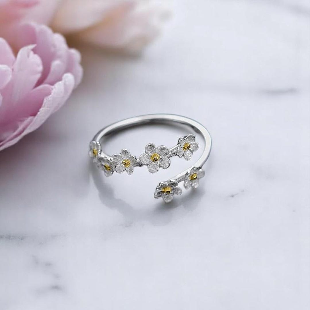 Forget Me Not Ring, Forget Me Not Jewelry, Personalized Statement Ring ...