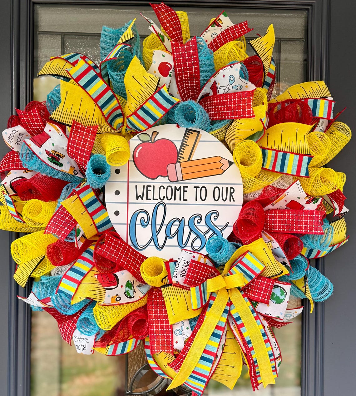 Classroom Door Wreath, Teacher Gift, Welcome to Our Class, School ...