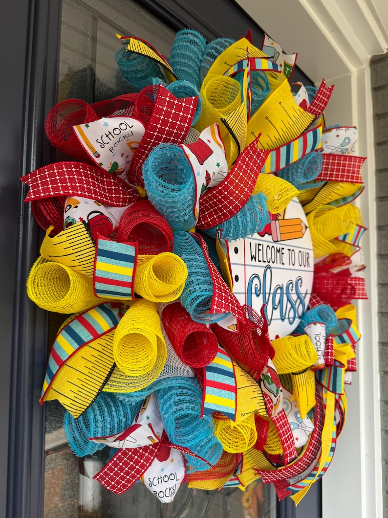 Classroom Door Wreath, Teacher Gift, Welcome to Our Class, School ...