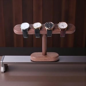 Minimalist Walnut Watch Stand | 3-slot Jewelry Organizer Holder ...