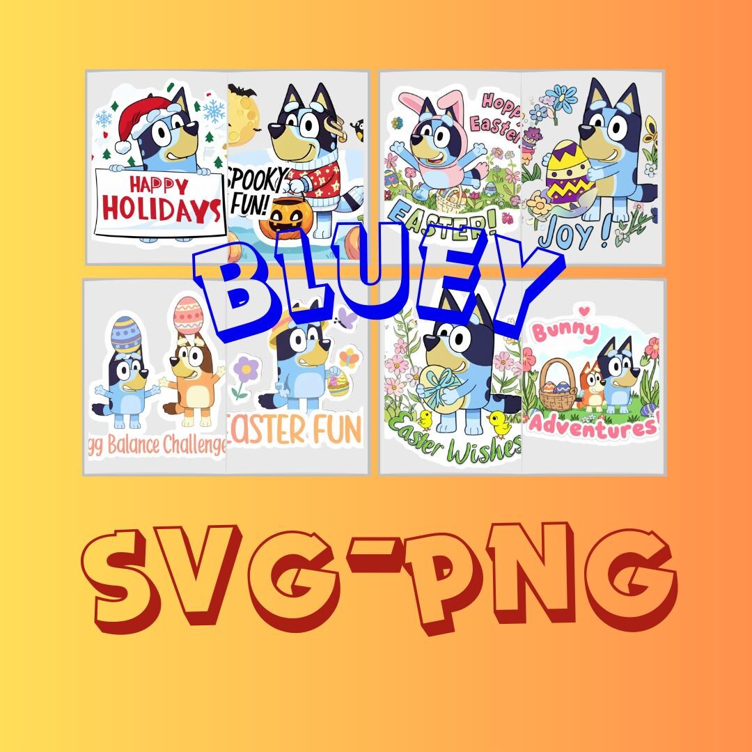Easter Bluey SVG | Cute Bluey Bunny Ears PNG | Bluey Easter Egg Hunt ...